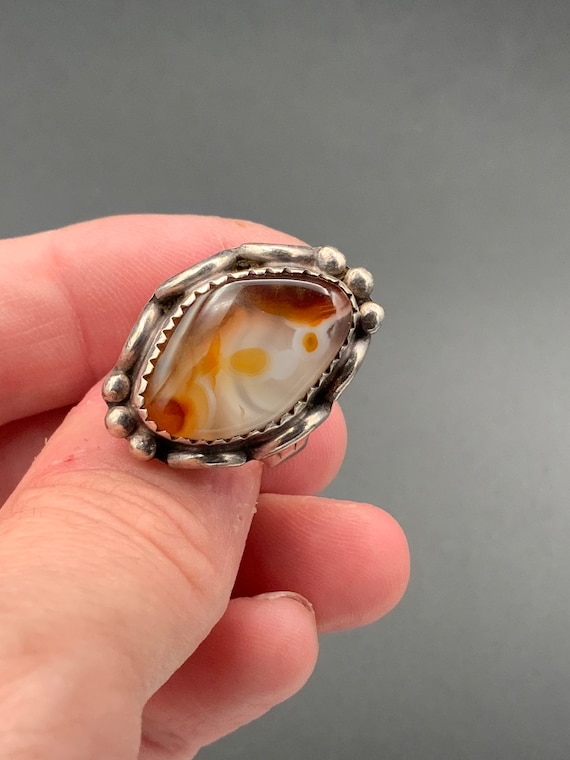 Handmade Vintage Silver Ring, Agate Ring, Silver Jewe… - Gem