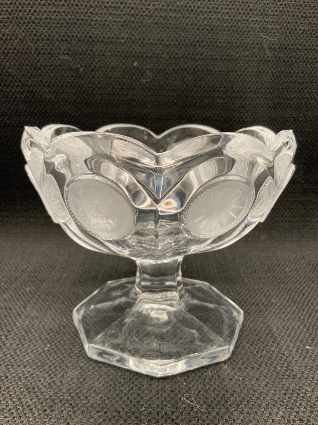 Fostoria Coin Glass Compote, Vintage Footed Compote, Glass Centerpiece ...