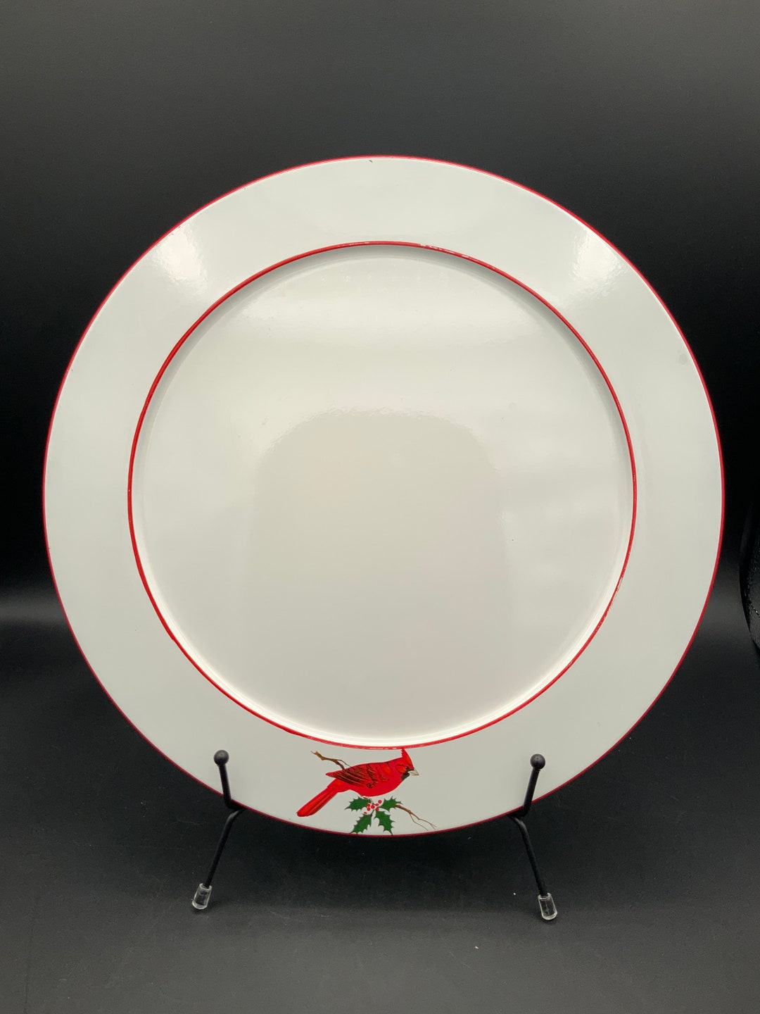 Cardinal Plate, Vintage Lacquerware Otagiri, Collector's Plate, Bird ...