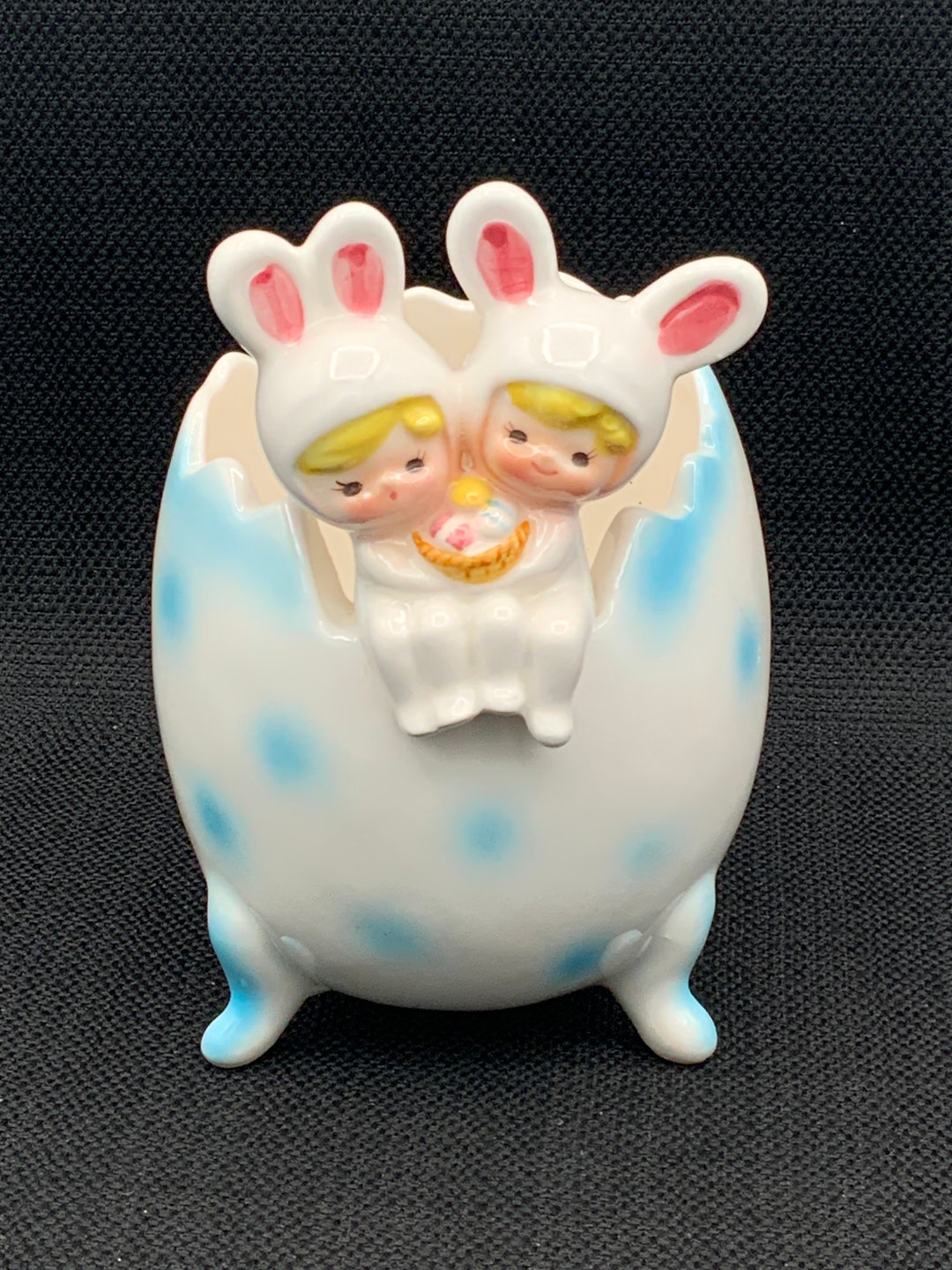 Vintage Lefton Japan Bunny Costume Planter, Girl and Boy Figurine ...