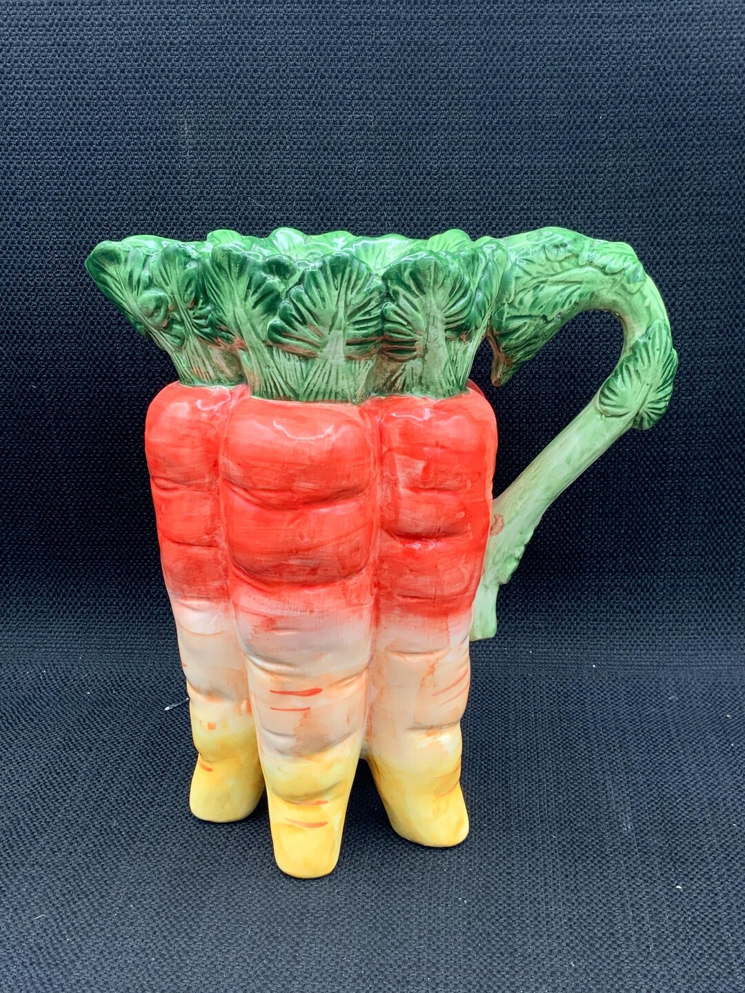 Fitz & Floyd Large Carrot Pitcher, Orange Ceramic Beverage Pitcher ...