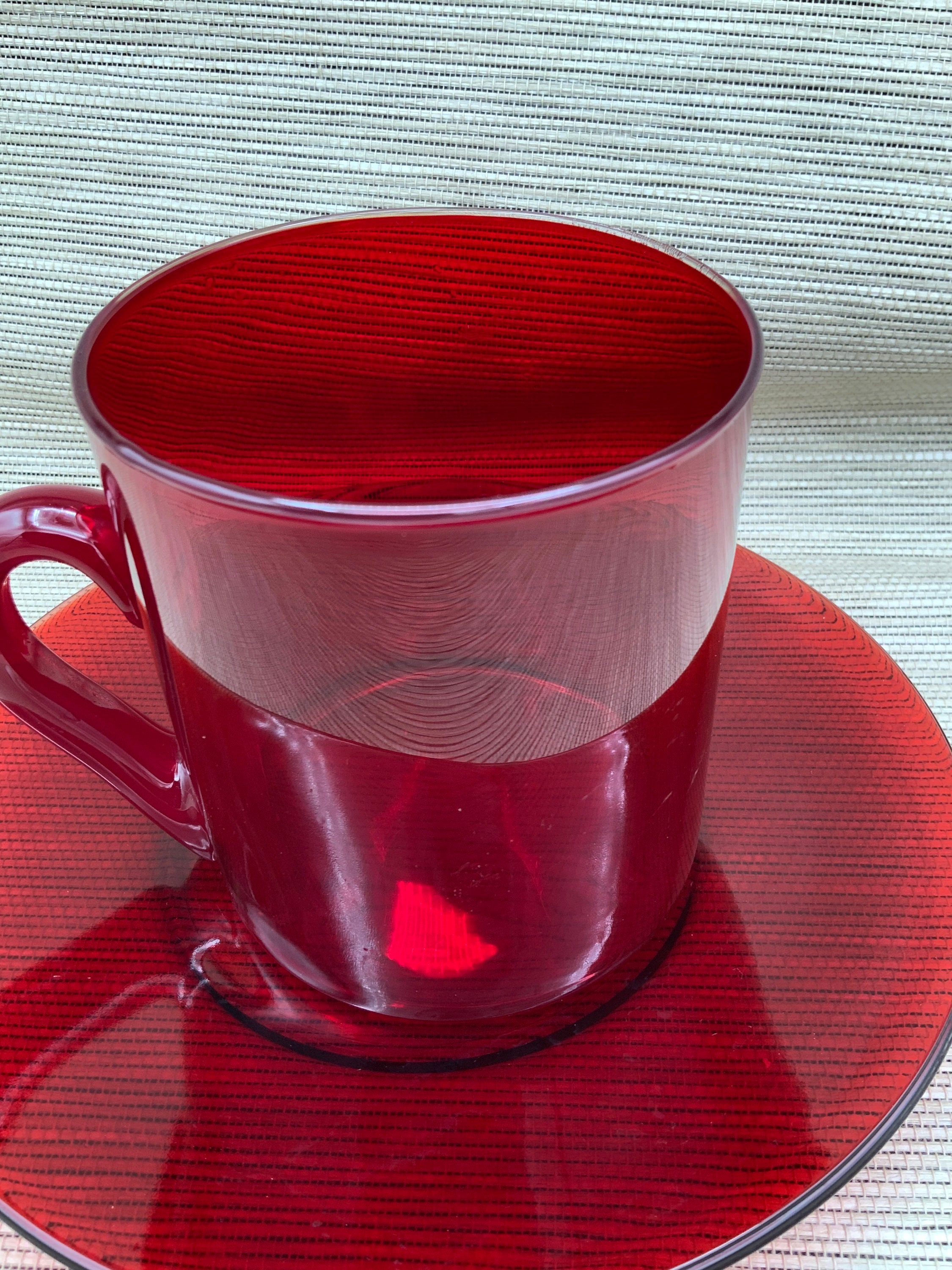 Cranberry Glass Cup and Saucer Anchor Hocking Vintage Tea Set Elegant Tableware Glassware Gift Red Cup and Saucer Valentines Gift Etsy Canada
