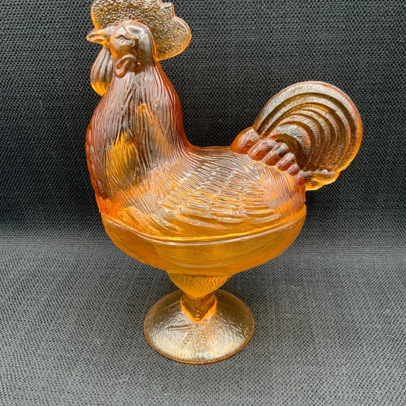 Amber Glass Hen - Etsy