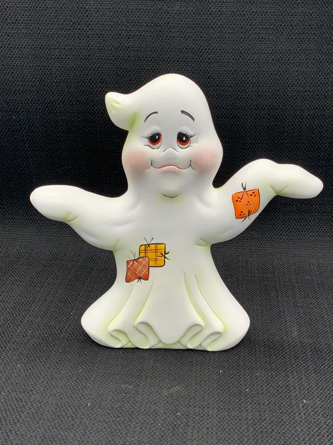 Vintage Ceramic Ghost Figurine With Two Expressions, Halloween Decor ...