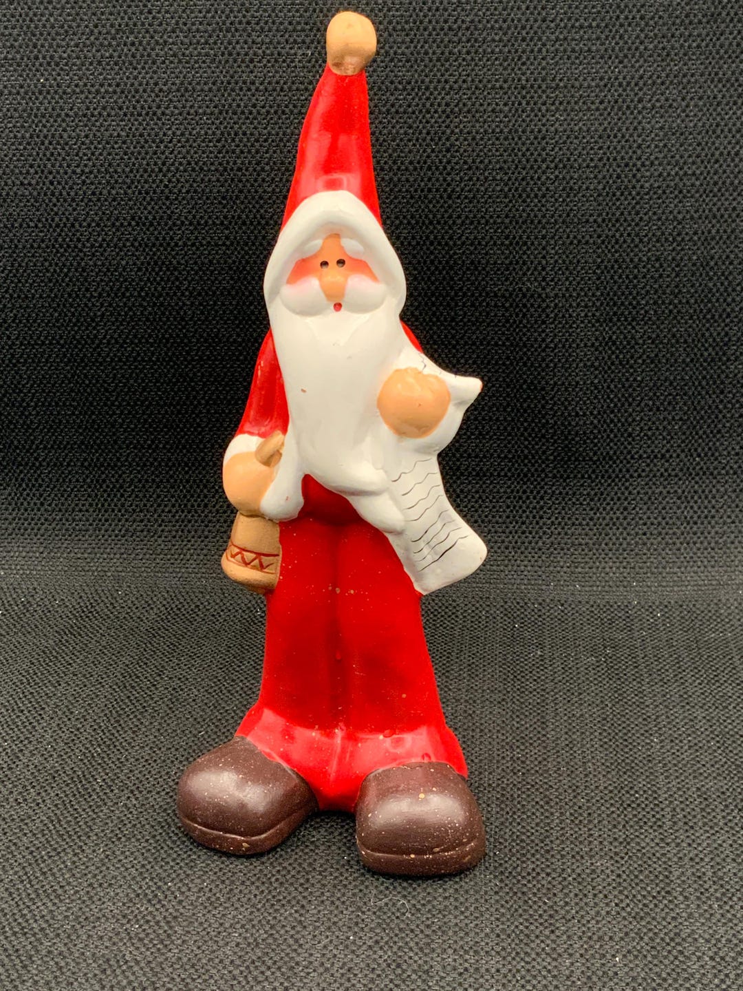 Ceramic Vintage Santa Figurine, Retro Christmas Decor, Holiday ...