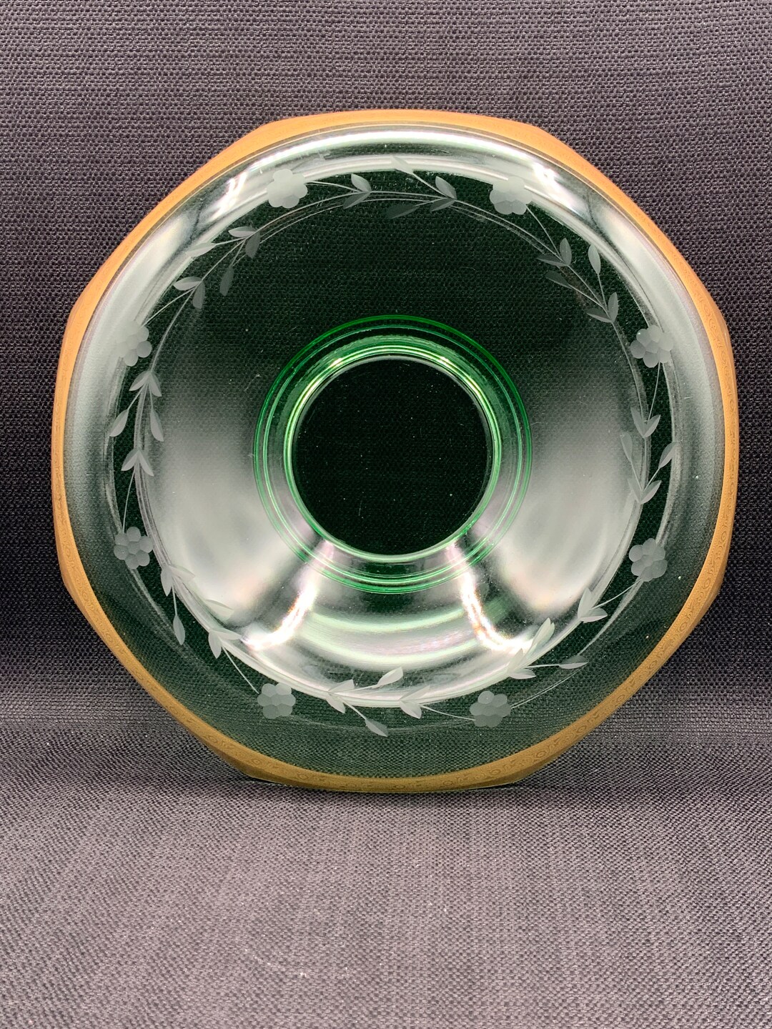 Vintage Uranium Green Depression Glass Compote, Glassware Collection ...