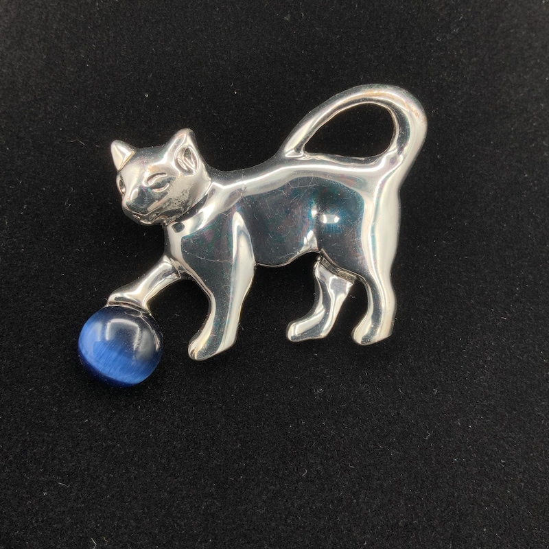Cats Eye Blue Brooch - Etsy