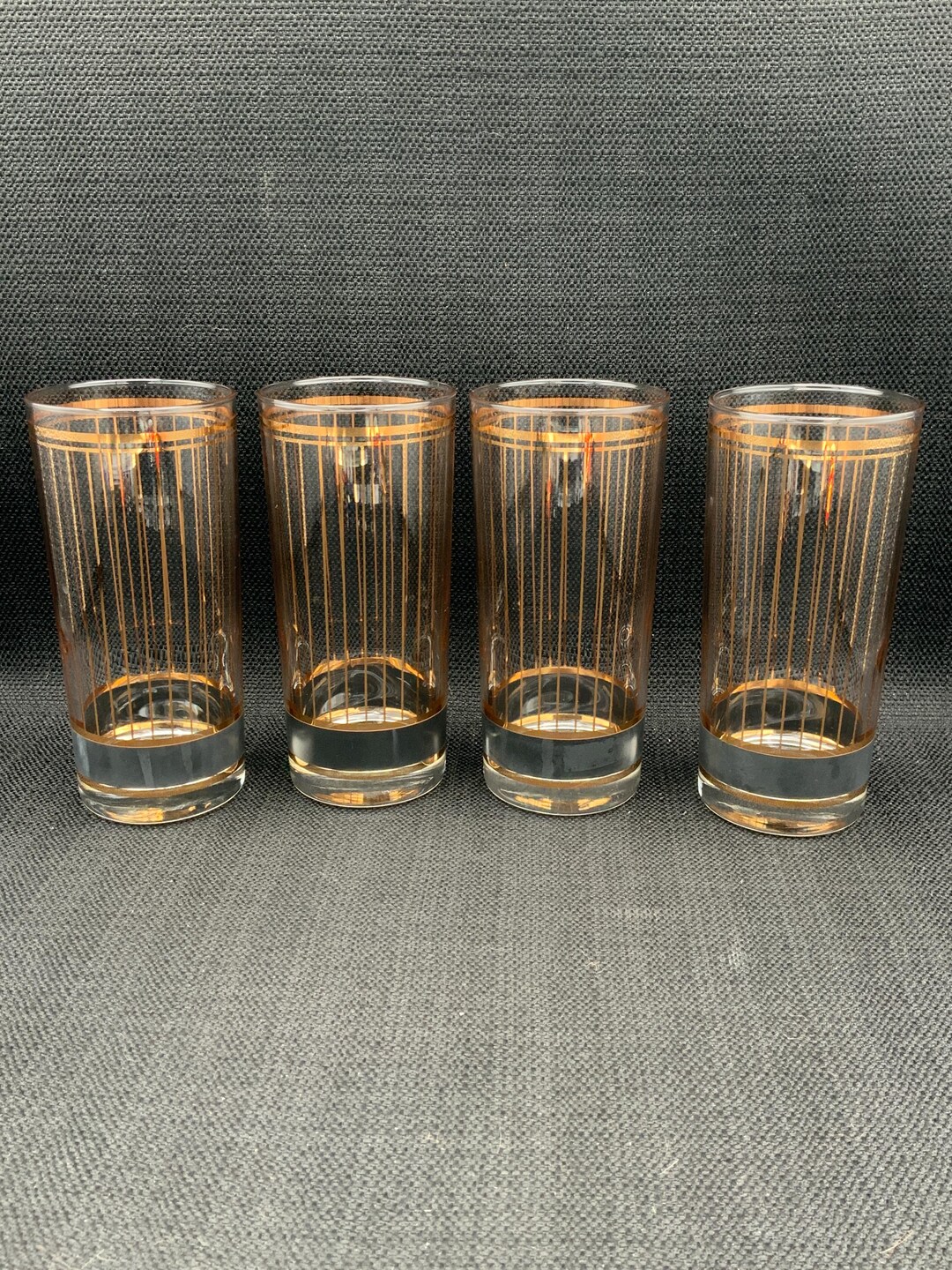 Black Highball Glasses Set of 4: Elegant Cocktail Drinkware, Retro ...