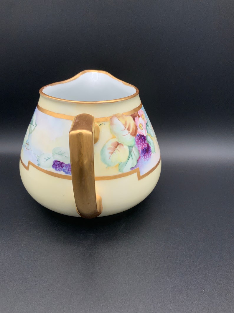 Antique Bavaria Floral Pitcher With Gold Trim, Hand Painted Porcelain ...