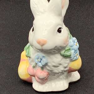 Vintage Ceramic Bunny Rabbit Figurine, Floral Fruit Decoration, 1998 ...