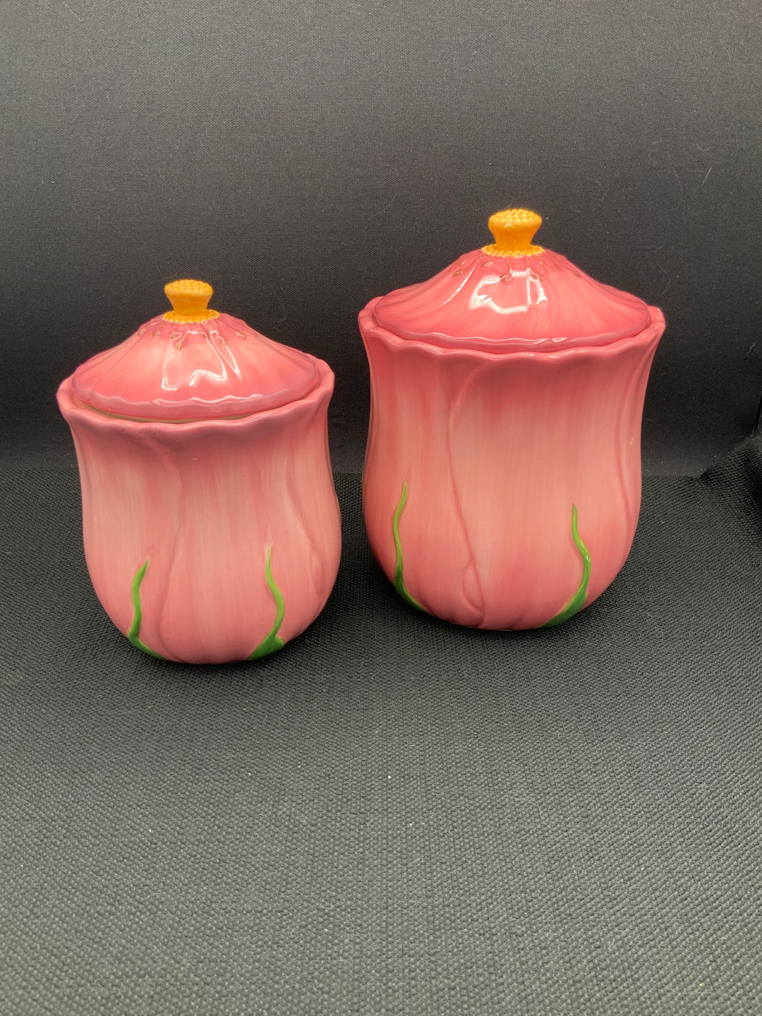Franciscan Desert Rose Pink Canister Set, Vintage Kitchen Storage ...