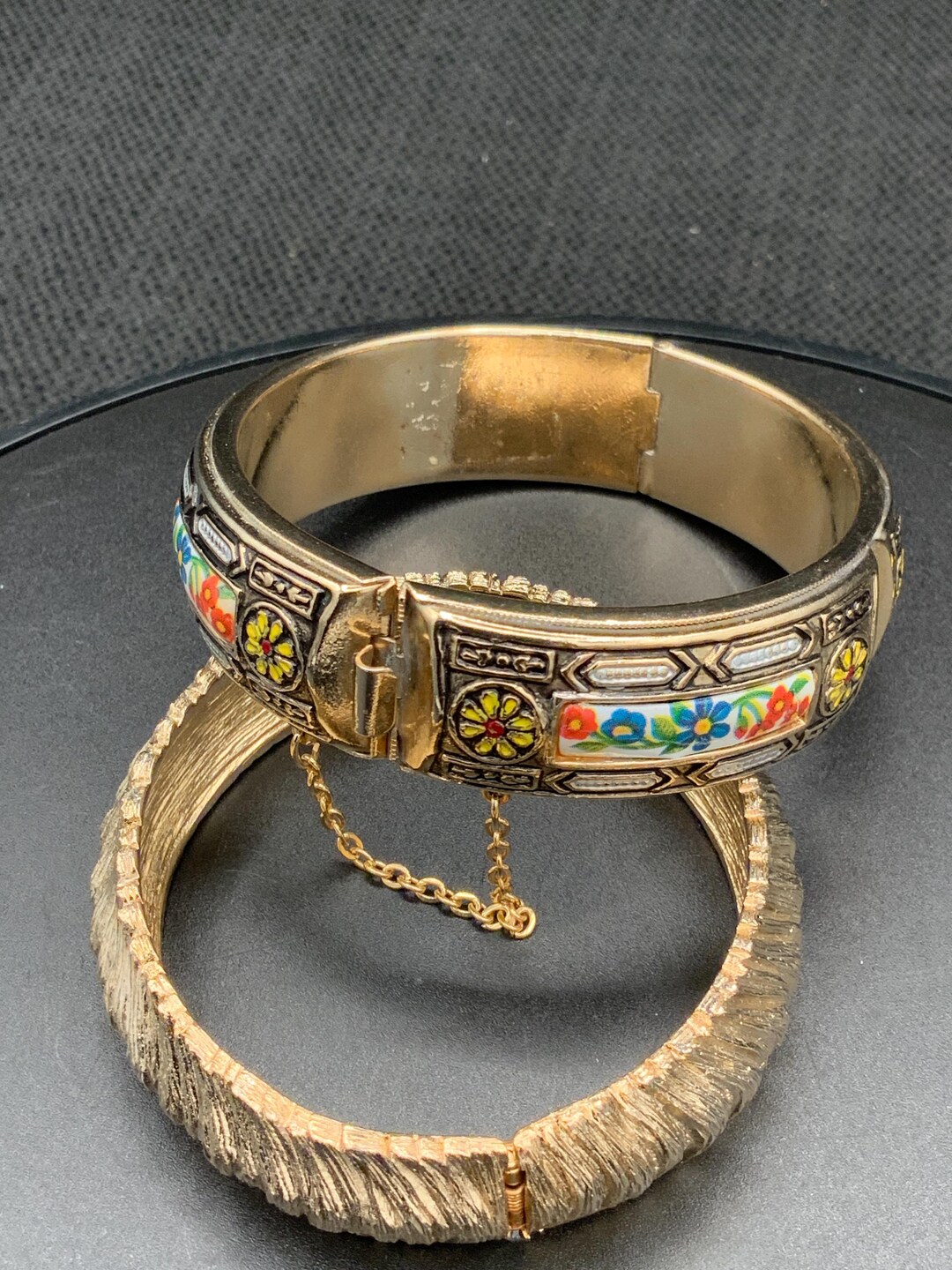 Rare Gold Plate Tank Tread Chain Bracelet, Vintage Monet, Heavy Chain ...