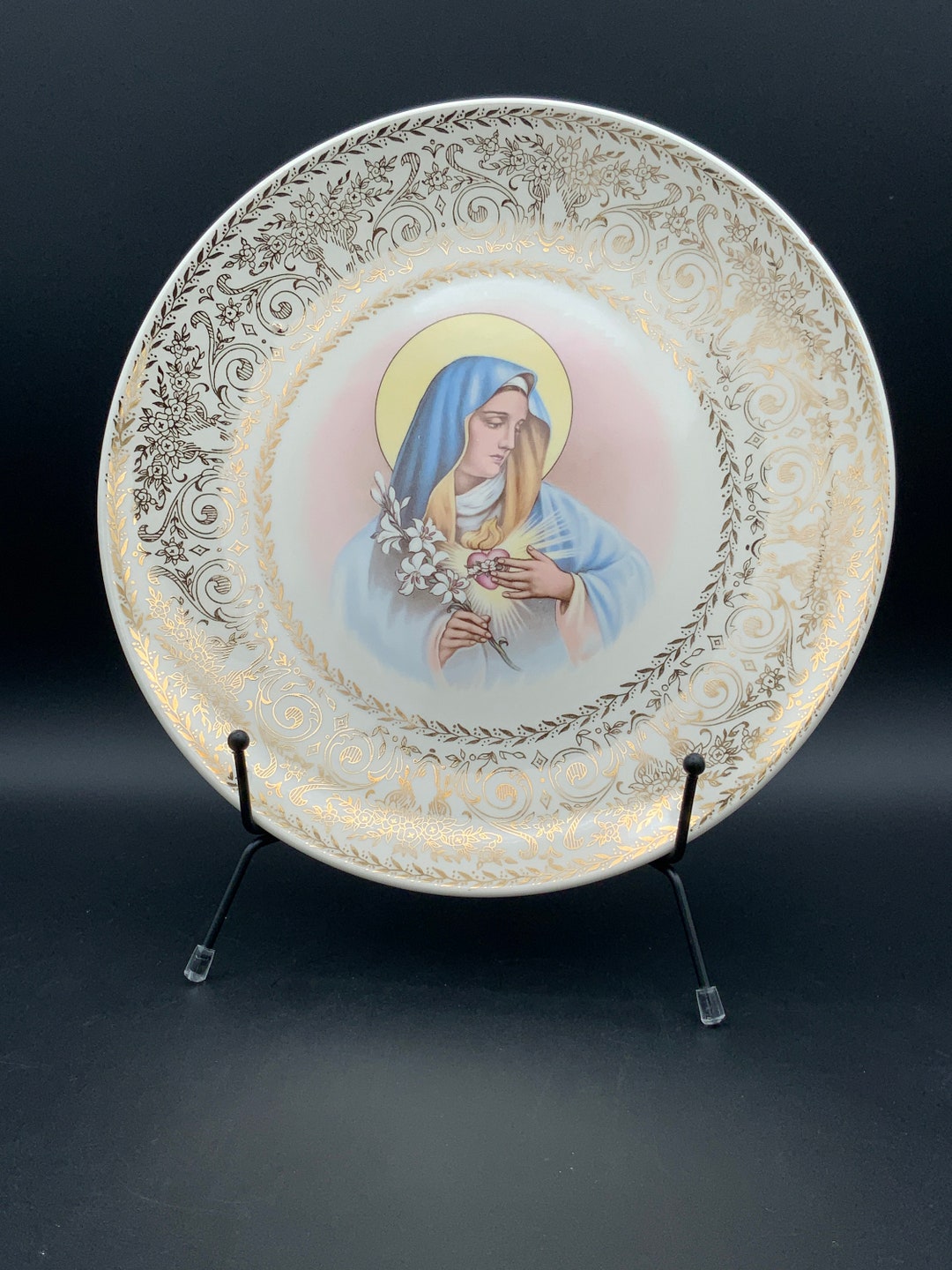 Vintage Sacred Heart of Mary Plate, Virgin Mother of Jesus, Knowles ...