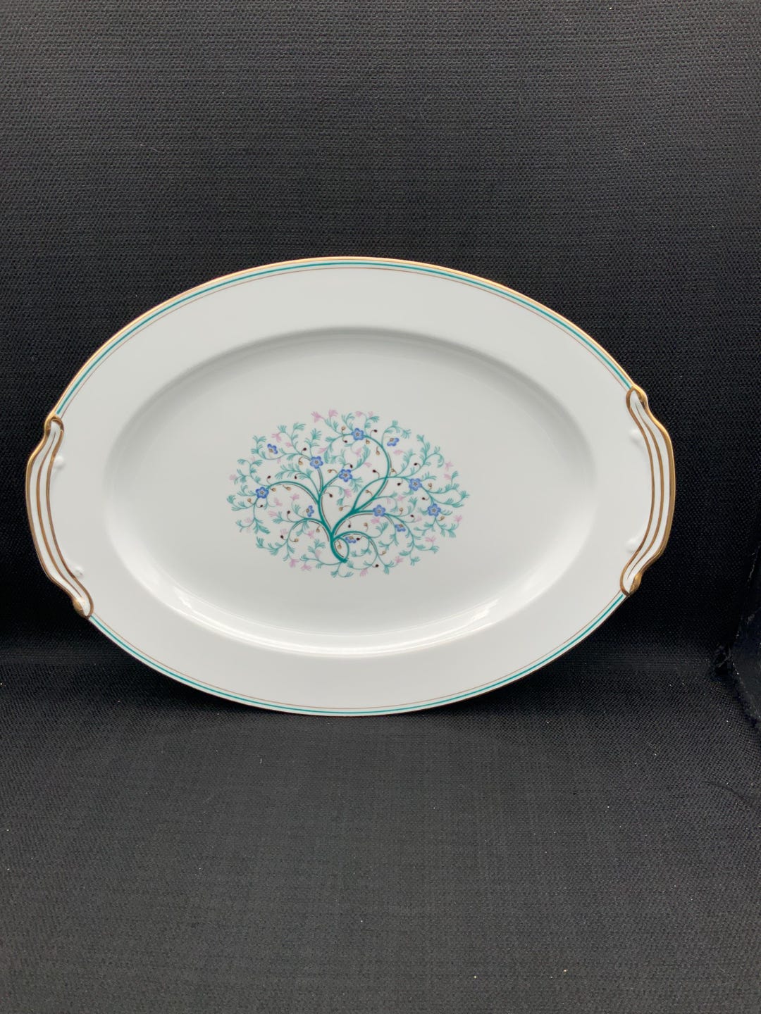 Vintage Noritake Granada Platter, Floral Tree Design ,oval Serving Dish ...