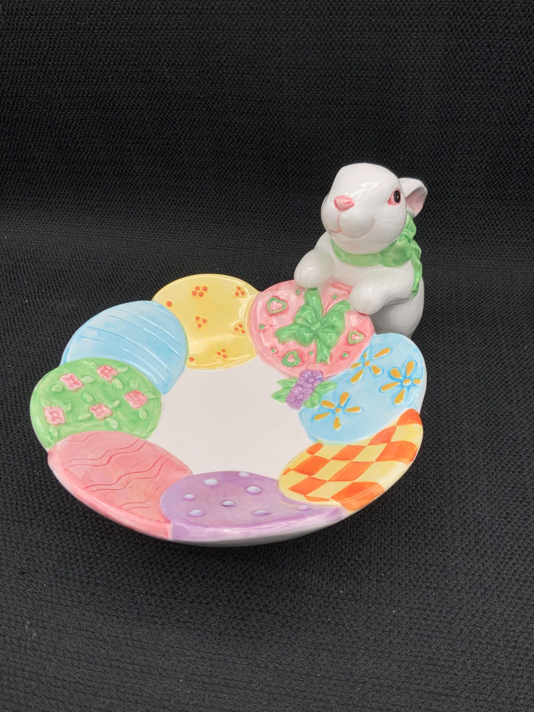 Vintage Bunny Plate, Ceramic Easter Serving Dish, Bunny Dish, Easter ...
