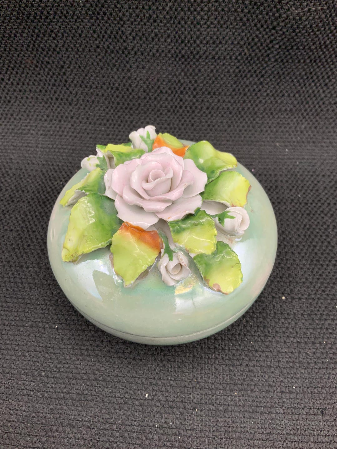 Vintage Porcelain Trinket Box, Jewelry Storage Box, Collectible ...
