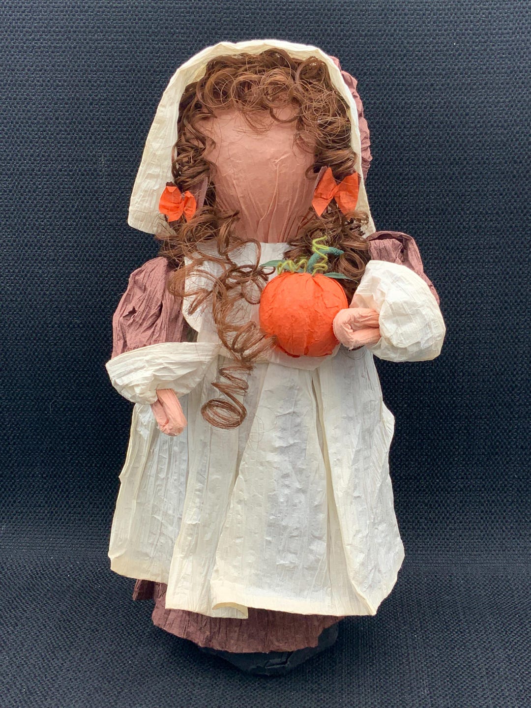 Pumpkin Girl Corn Husk Doll, Fall Harvest Decor, Thanksgiving ...