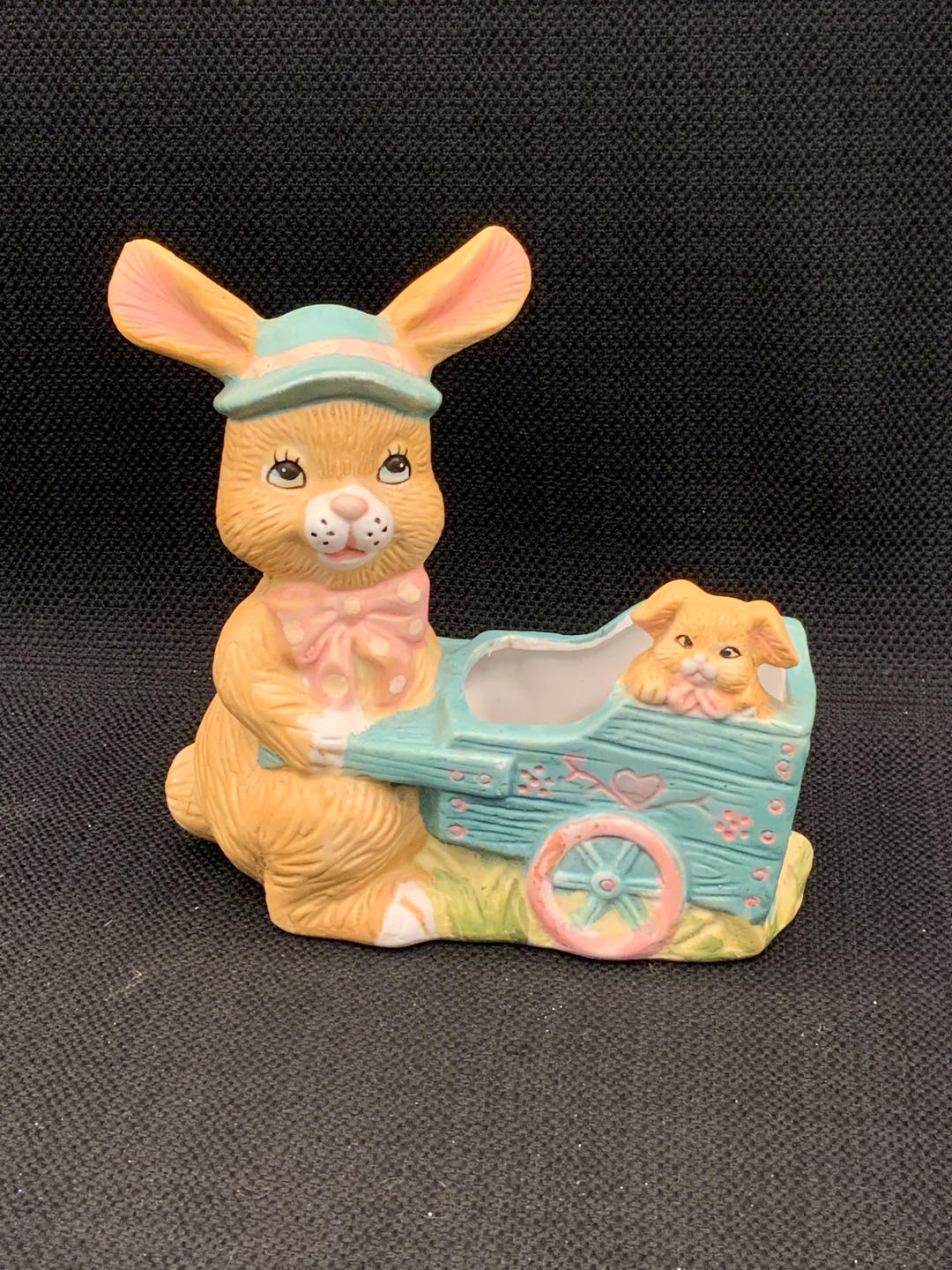 Vintage Ceramic Easter Bunny Planter, Easter Figurine, Shabby Chic ...