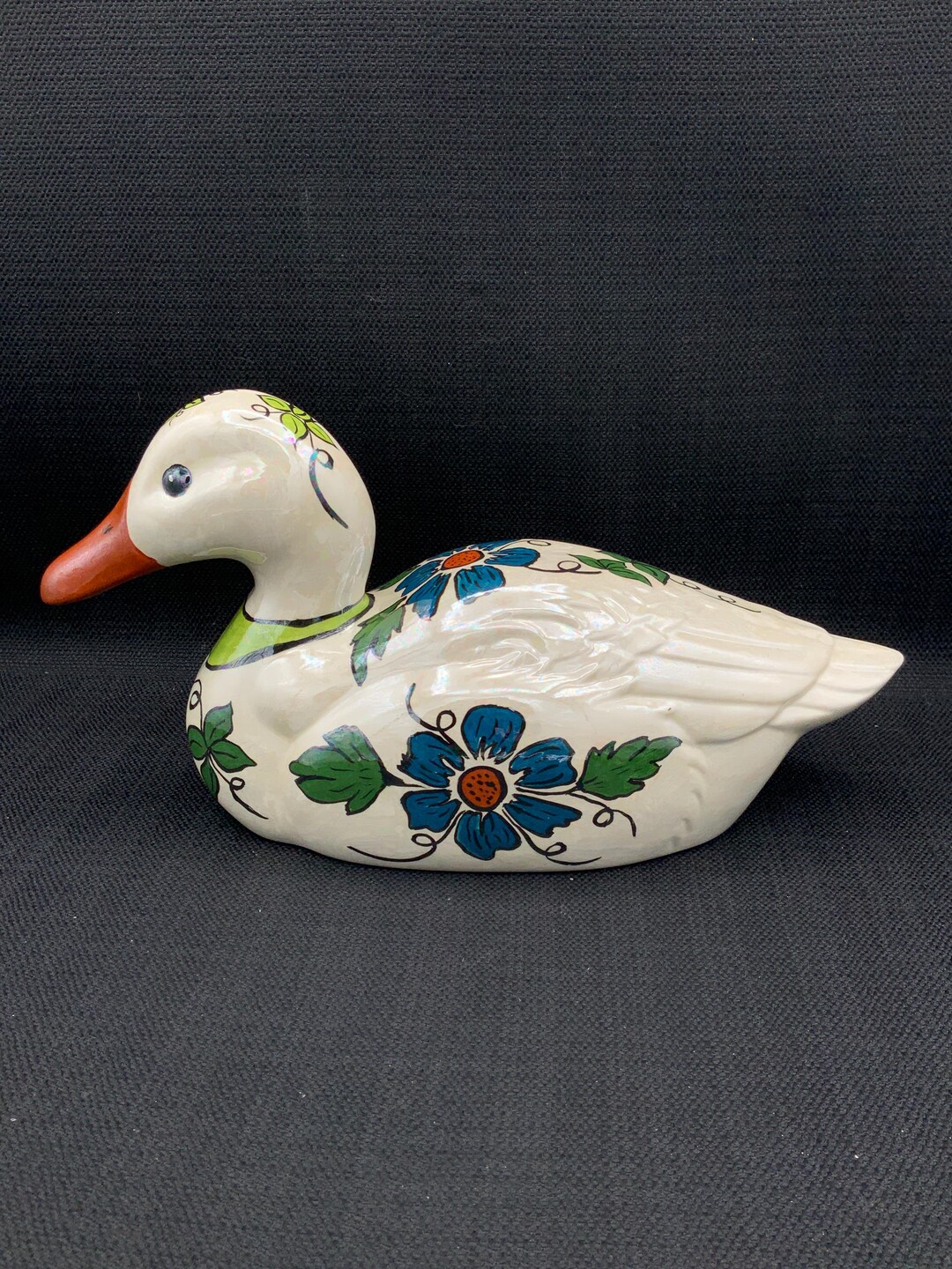 Hand Painted Ceramic Duck Planter, Vintage Planter, Spring Home Decor ...