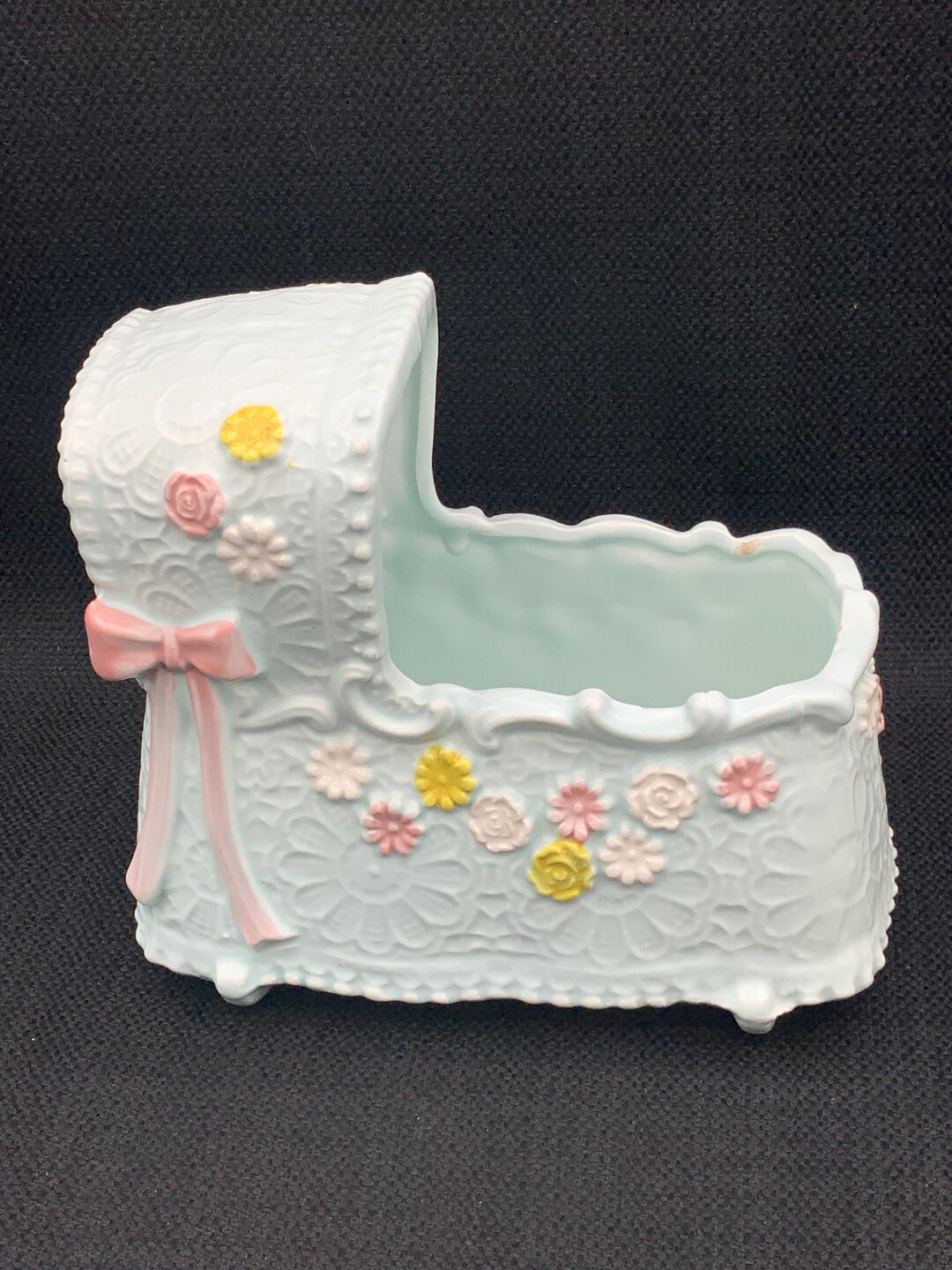 Vintage Napco Baby Blue Ceramic Crib Planter, Nursery Decor - Etsy