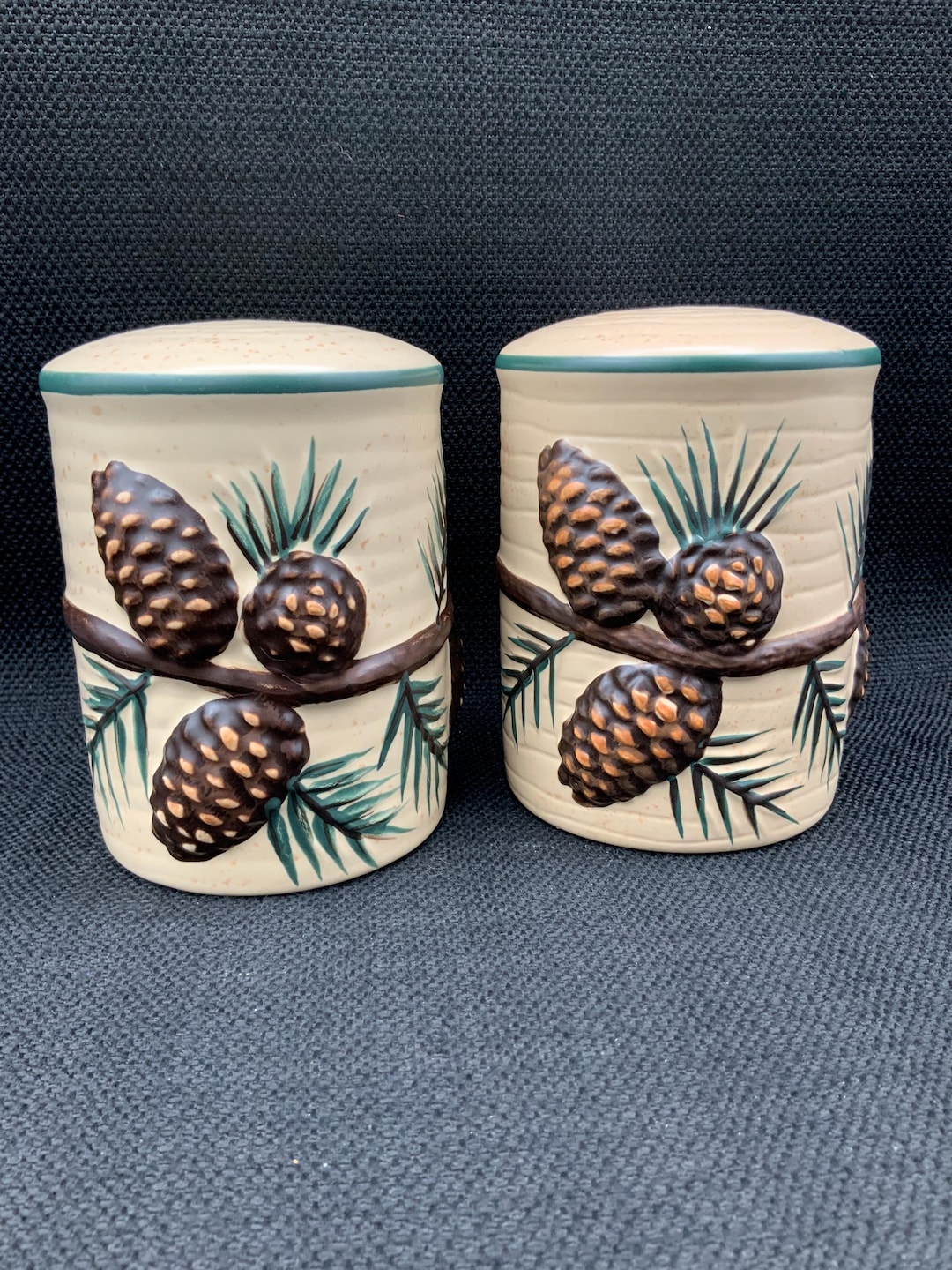 Ceramic Pine Cone Salt and Pepper Shakers, Table Top Decor, Kitchen ...