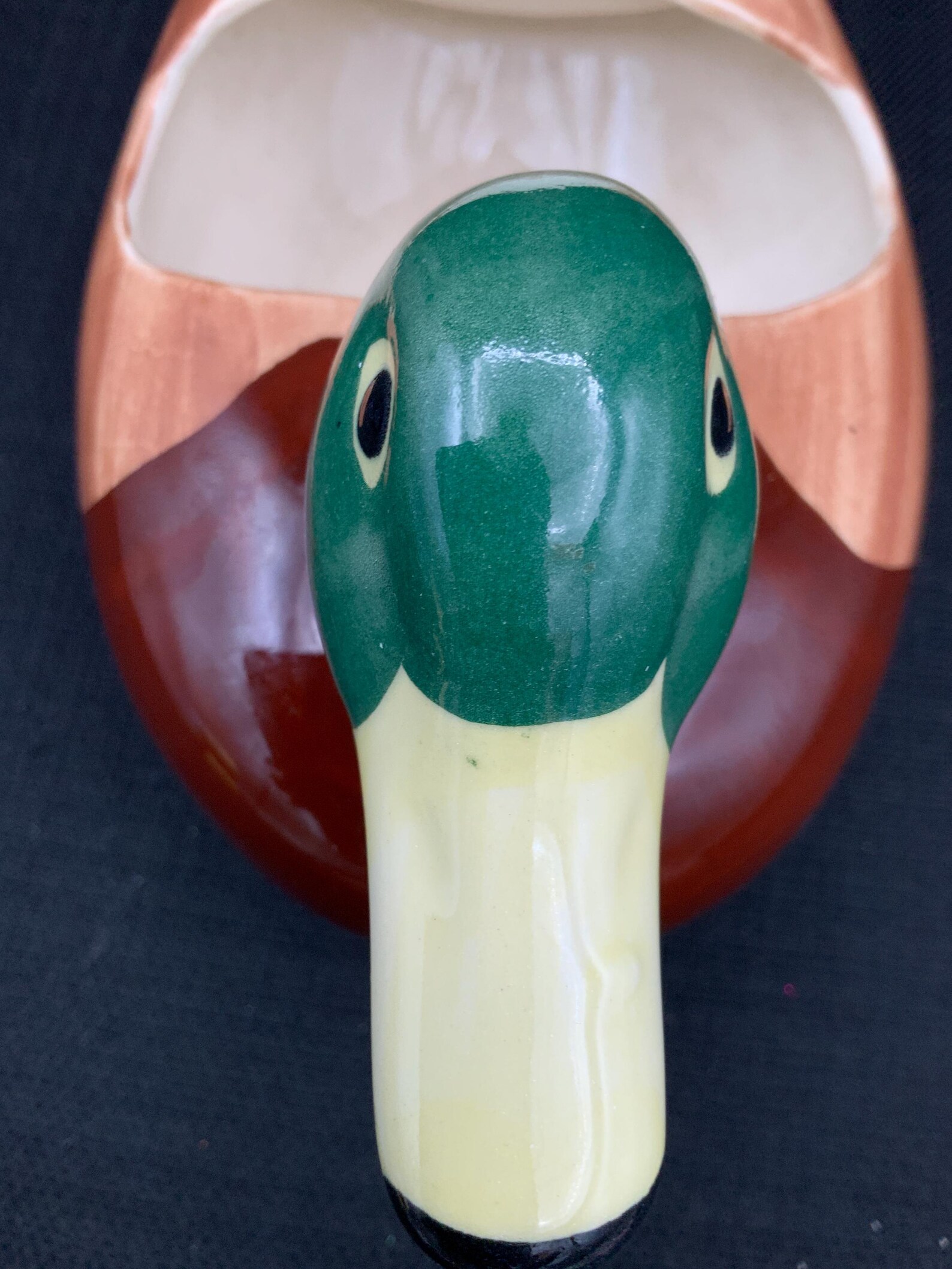 Vintage Ceramic Mallard Duck Planter, Cabin Decor, Duck Shaped Planter ...