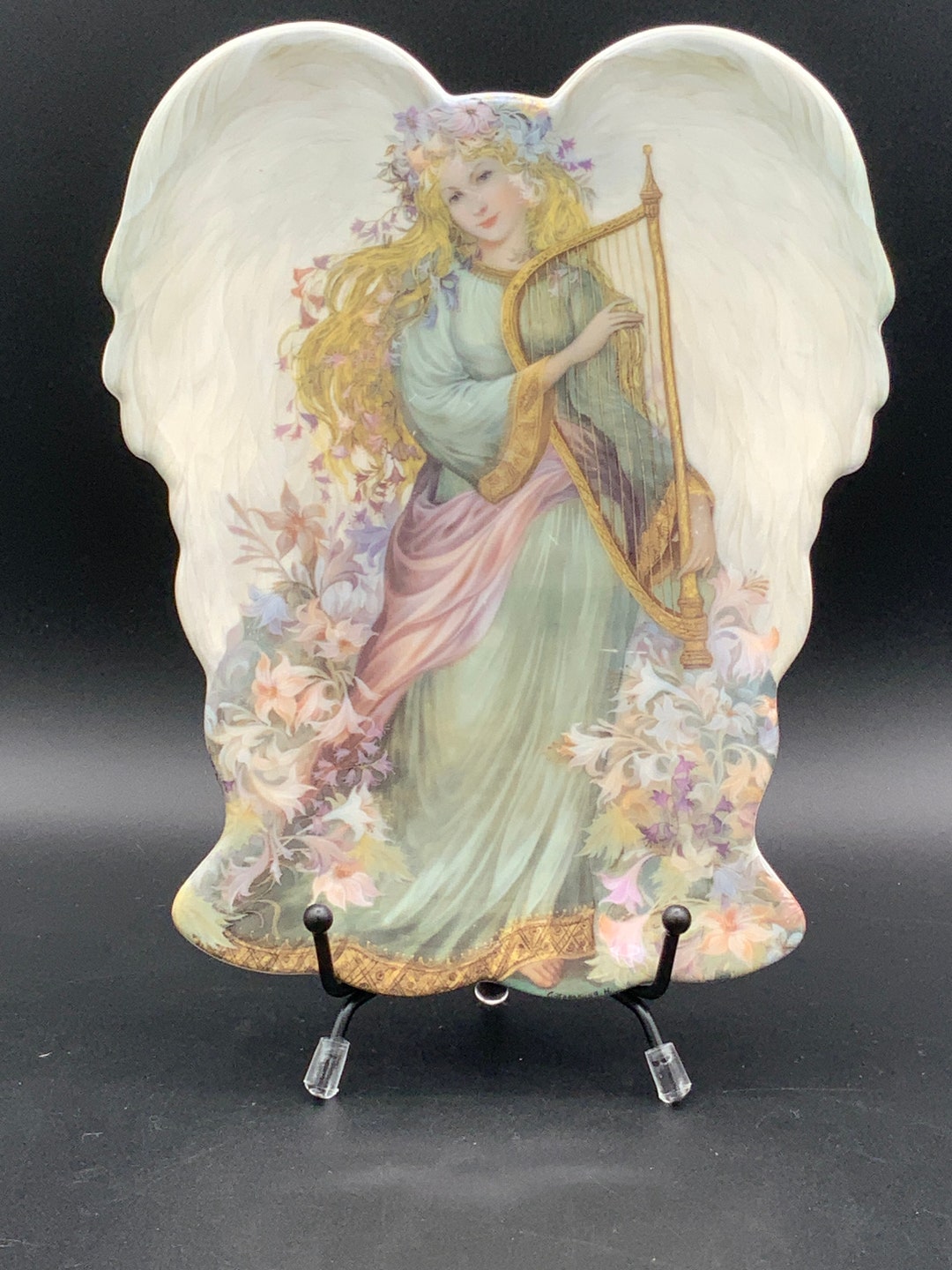 1997 Angel Plate, Art by Nadzhda Strelkina. Valentines Gift, Wall Art ...