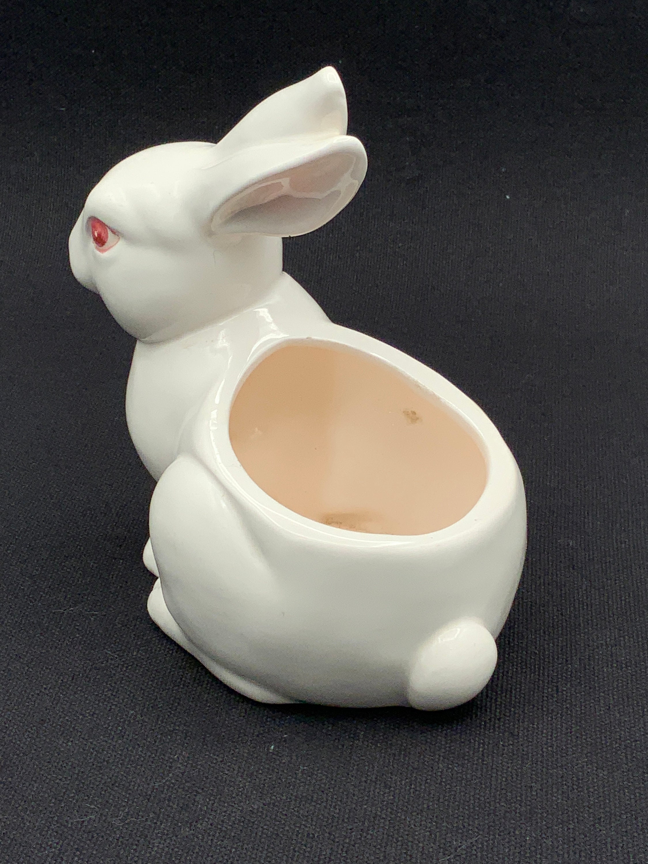 Vintage Lefton White Rabbit Planter With Label Lefton White - Etsy