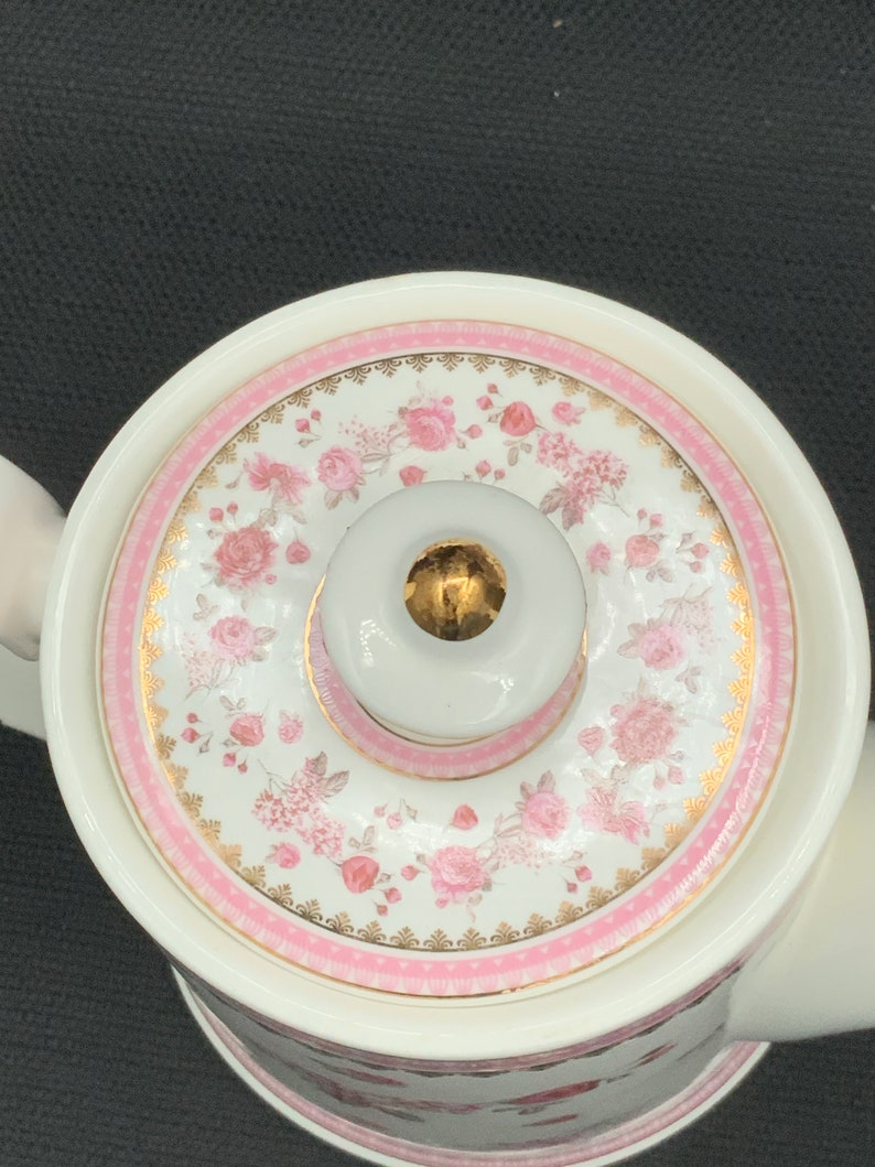 Shabby Chic Porcelain Teapot, Vintage Style Tea Pot, Flower Pattern ...