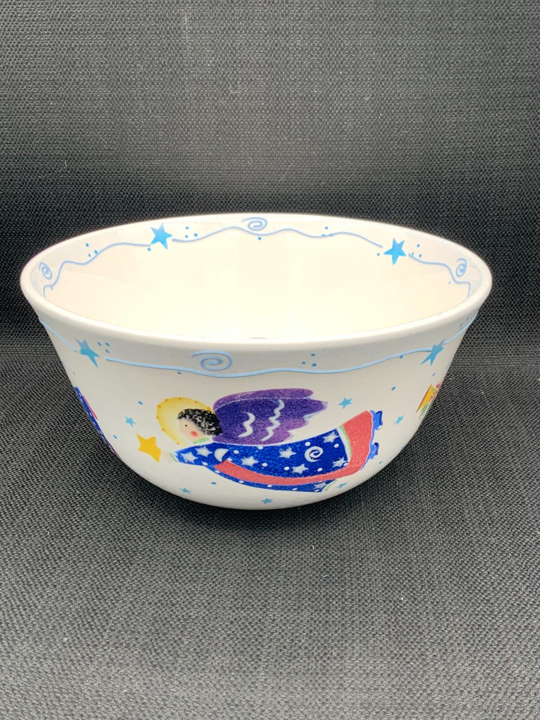 Vintage Block Basics Angelica Christmas Serving Bowl, Holiday Table ...