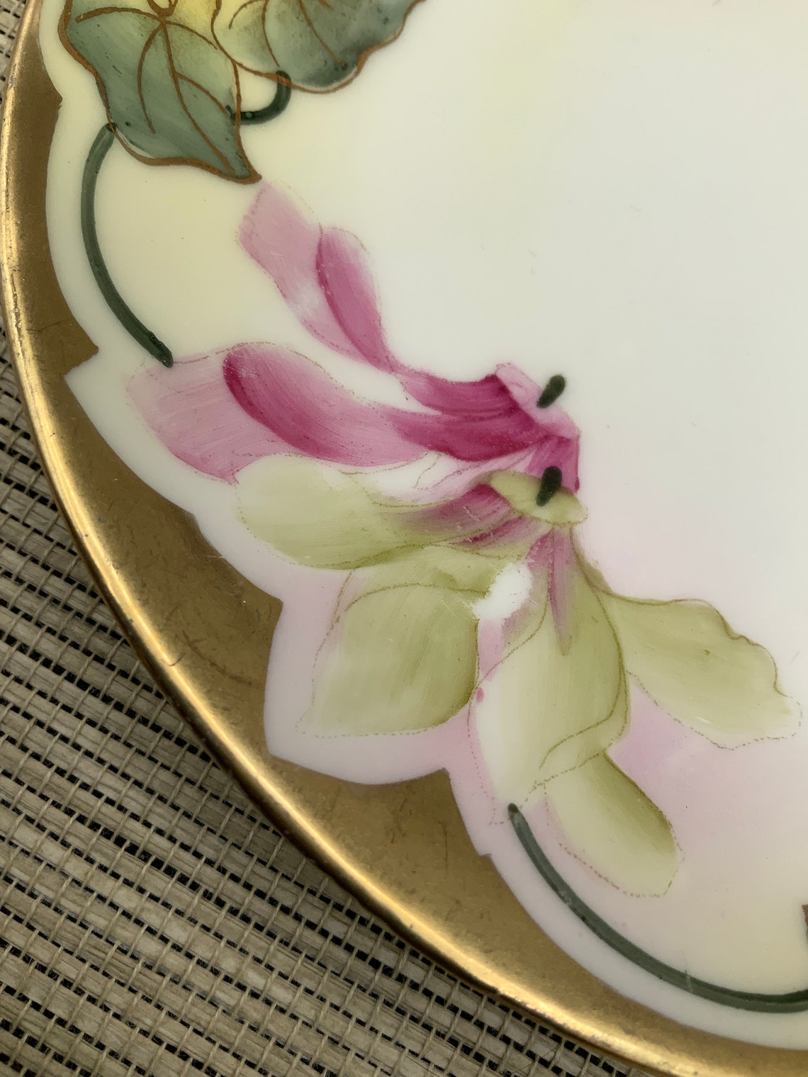 Royal Rudolstadt Prussia Plate, Pink and White Flower, Hand Painted 8 1 ...