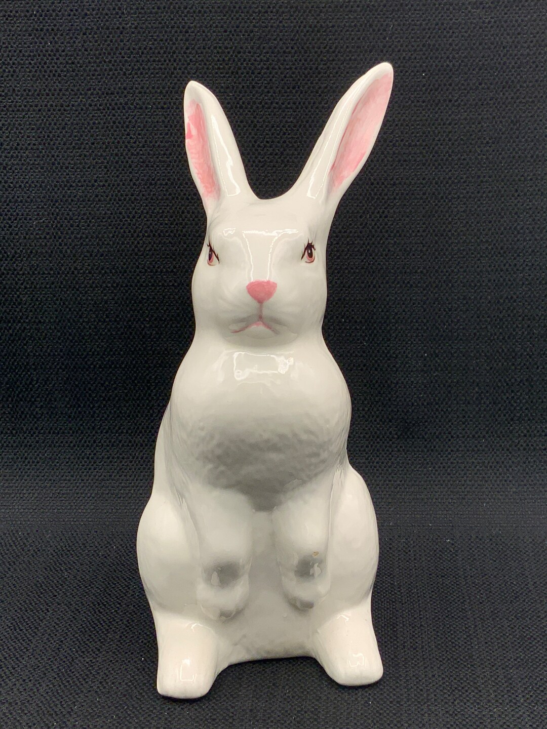 Vintage White Ceramic Bunny Figurine, Easter Decor, Rustic Farmhouse ...