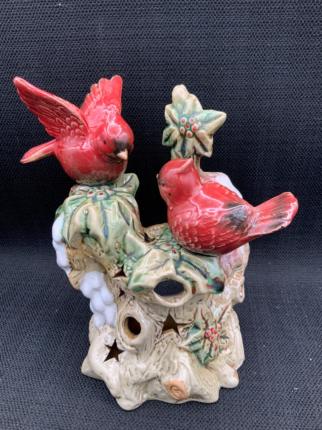 Cardinal Ceramic Luminary Candle Topper, Red Cardinal Decor, Tea Light ...