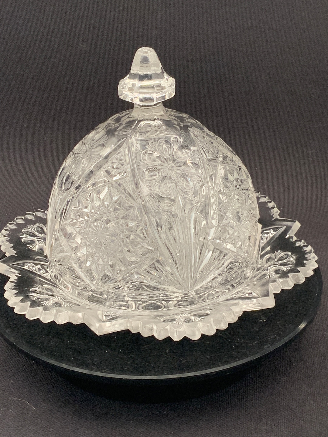 Vintage Crystal Lidded Butter Keeper, Butter Dish, Crystal Butter Dish ...