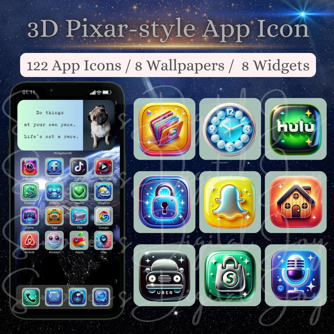 Pixar-style 3D App Icons, Aesthetic Shine App Icons, and Wallpapers ...