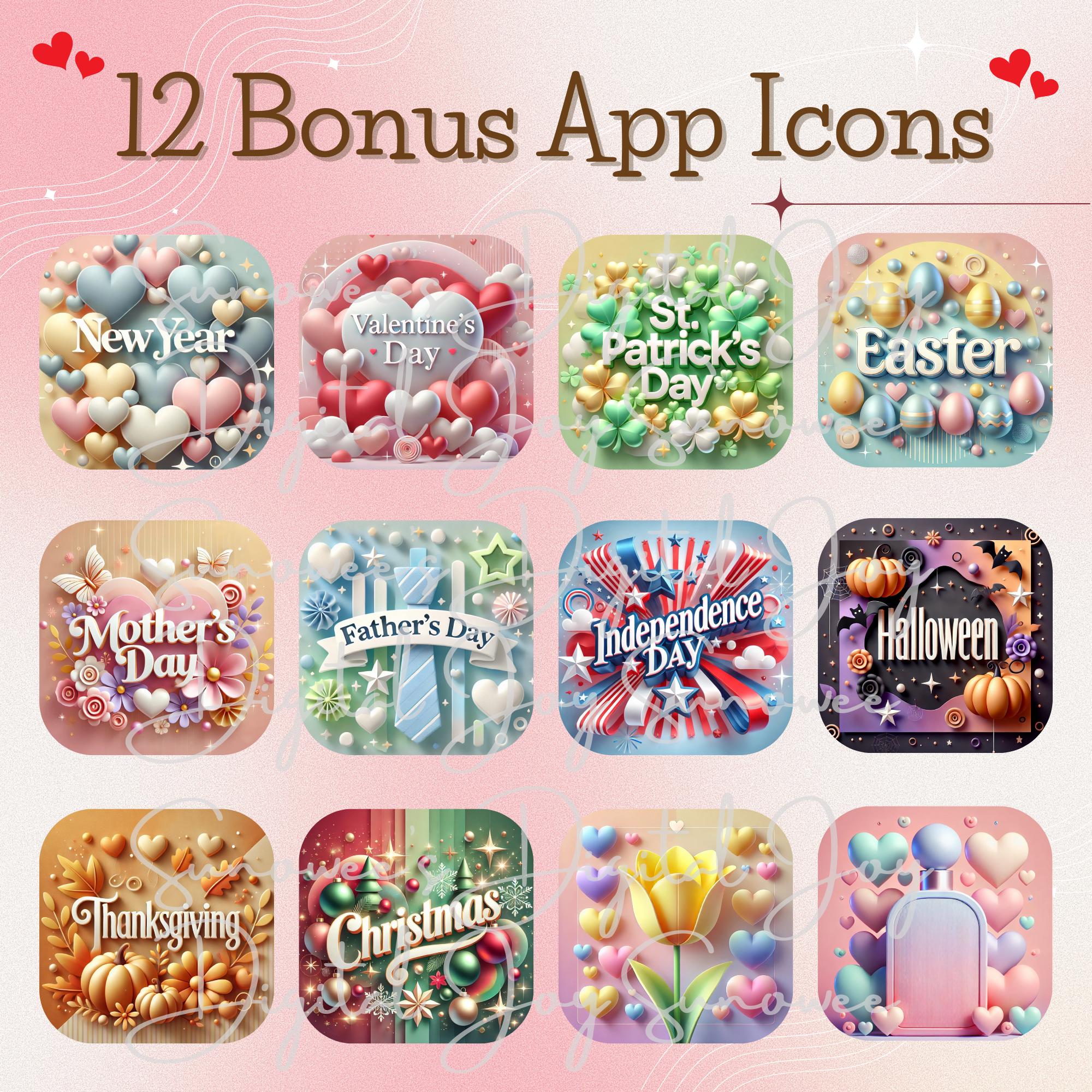 Lovely Heart App Icons, Adorable Heart-themed App Icons for iPhone ...