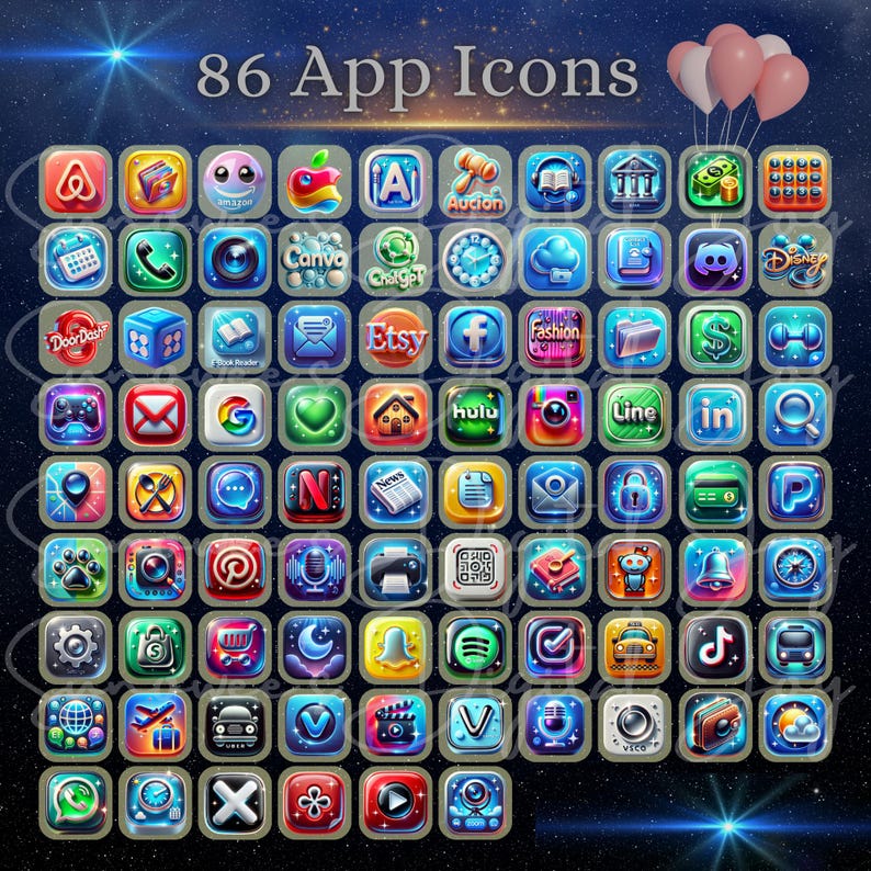 3D Pixar-style App Icons: Neon Shine, Widgets, Wallpapers (ios ...