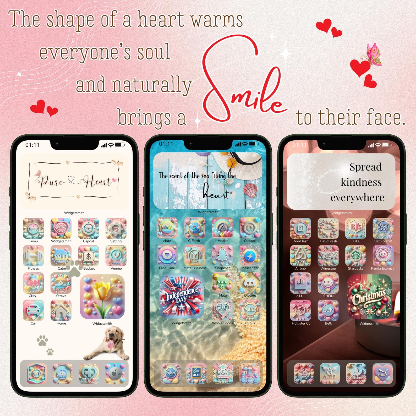 Lovely Heart App Icons, Adorable Heart-themed App Icons for iPhone ...