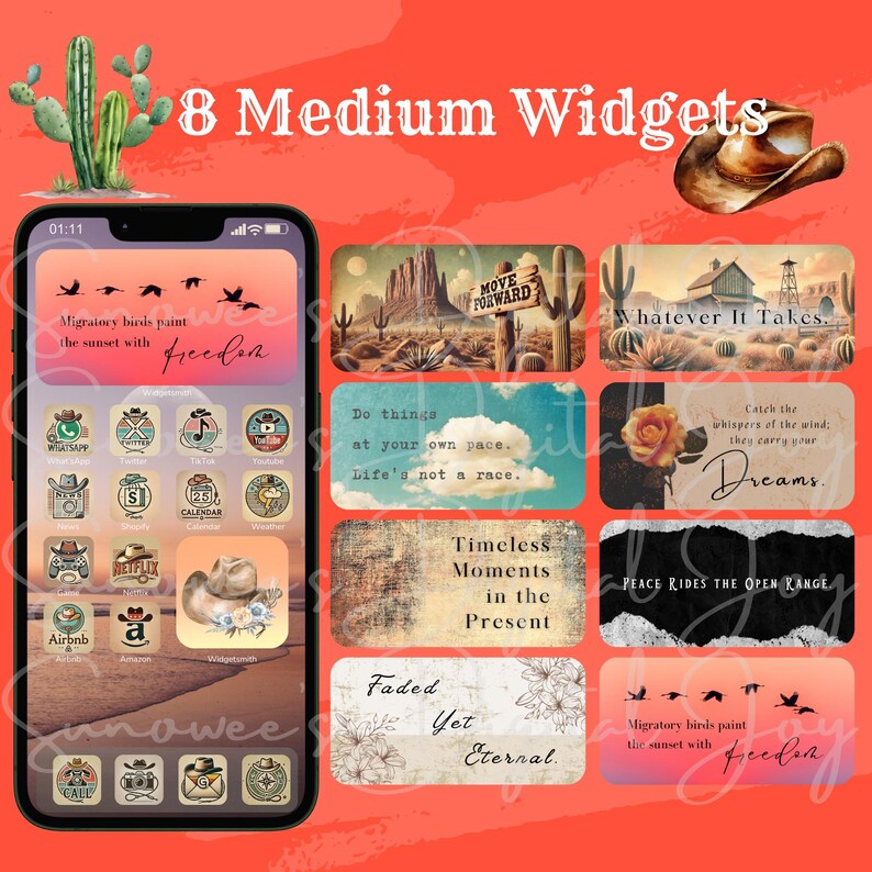 Western App Icons: Cowboy Hat Theme, Widgets & Wallpapers (digital ...