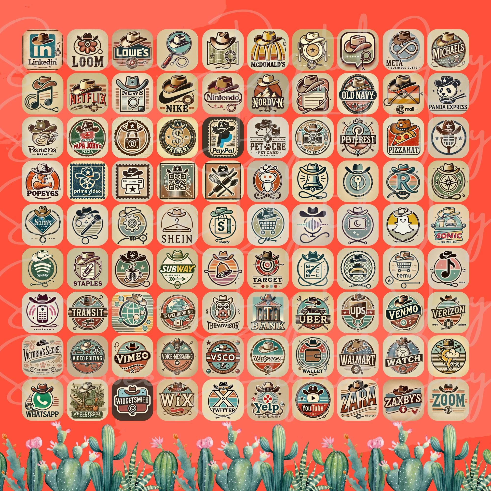 Western App Icons: Cowboy Hat Theme, Widgets & Wallpapers (digital ...