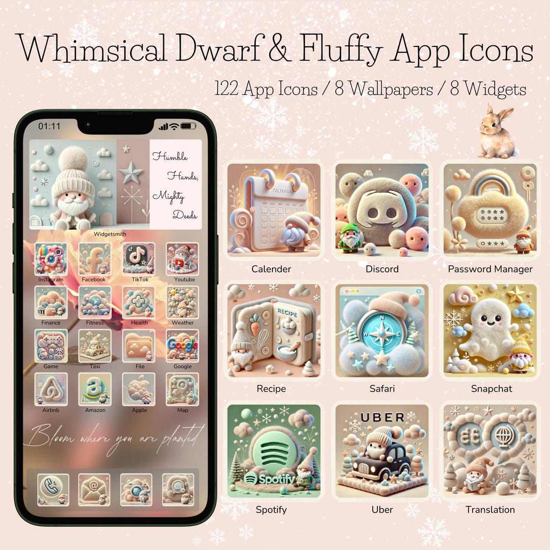 Cozy App Icons With Dwarf, Winter Aesthetic App Icons, Ios Icons, Cozy ...