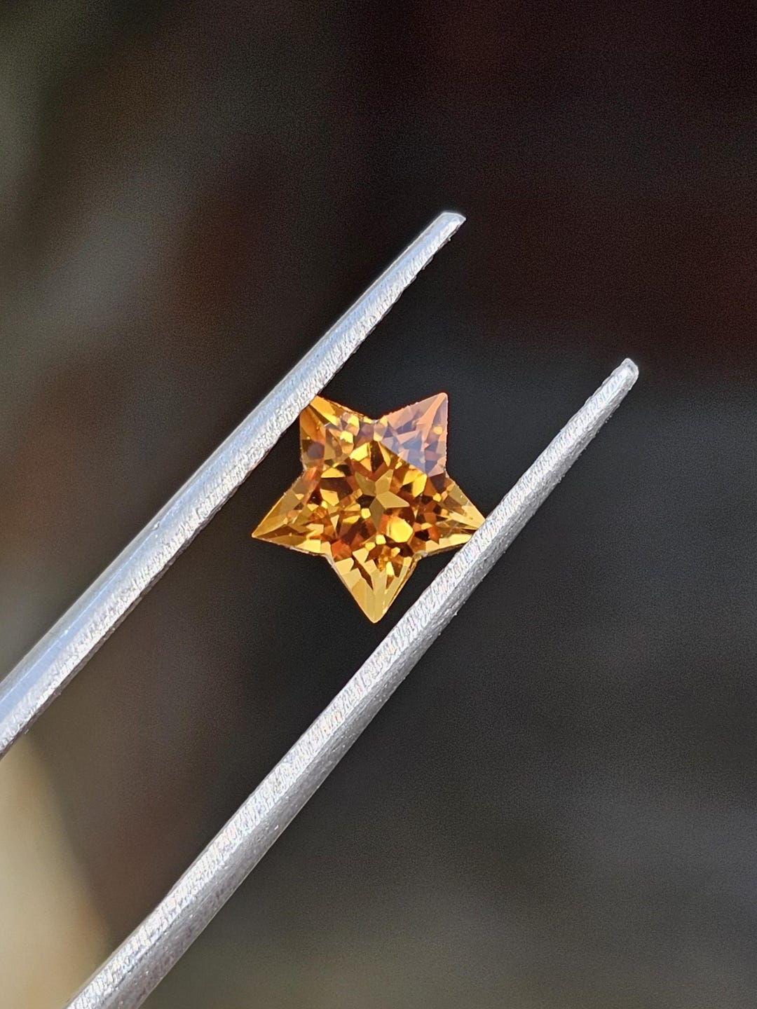 Natural Rarest Citrine Double Star Cut Gemstone: 1.22 Carat, Loupe ...