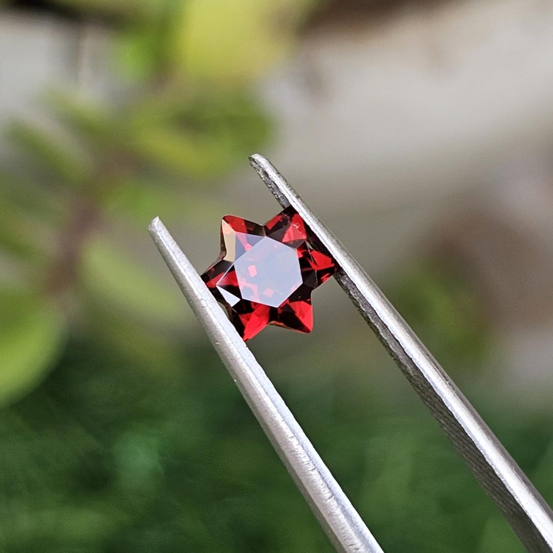 Natural Mozambique Garnet 6 Arm Star Cut Gemstone: 1.05 Carat, Eye ...