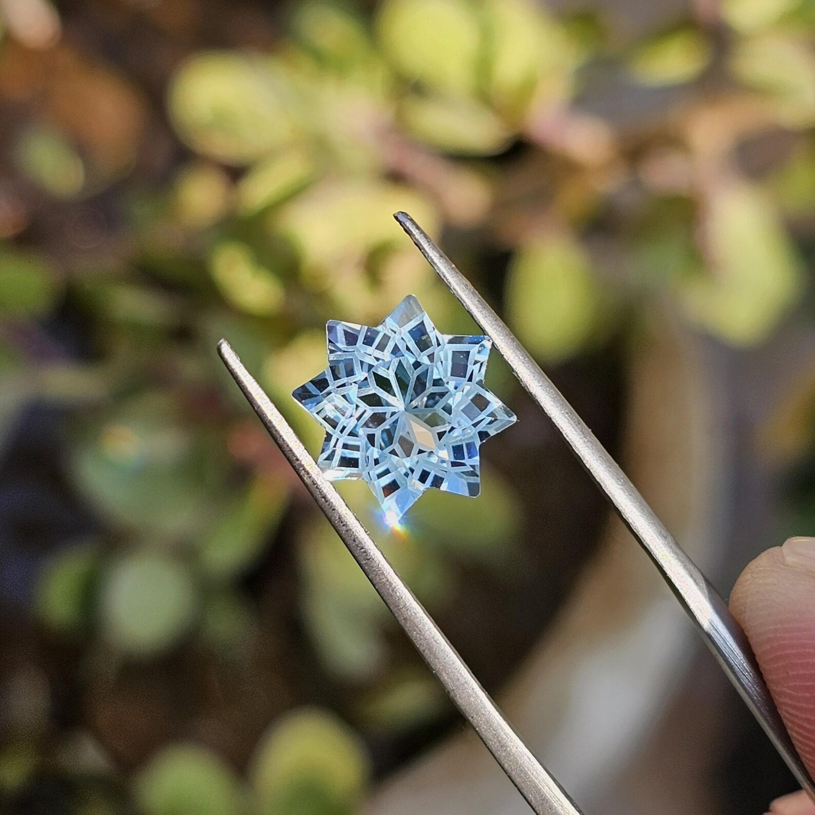 Natural Sky Blue Topaz Star Cut Gemstone, 4.86 Carat, Loupe Clean ...