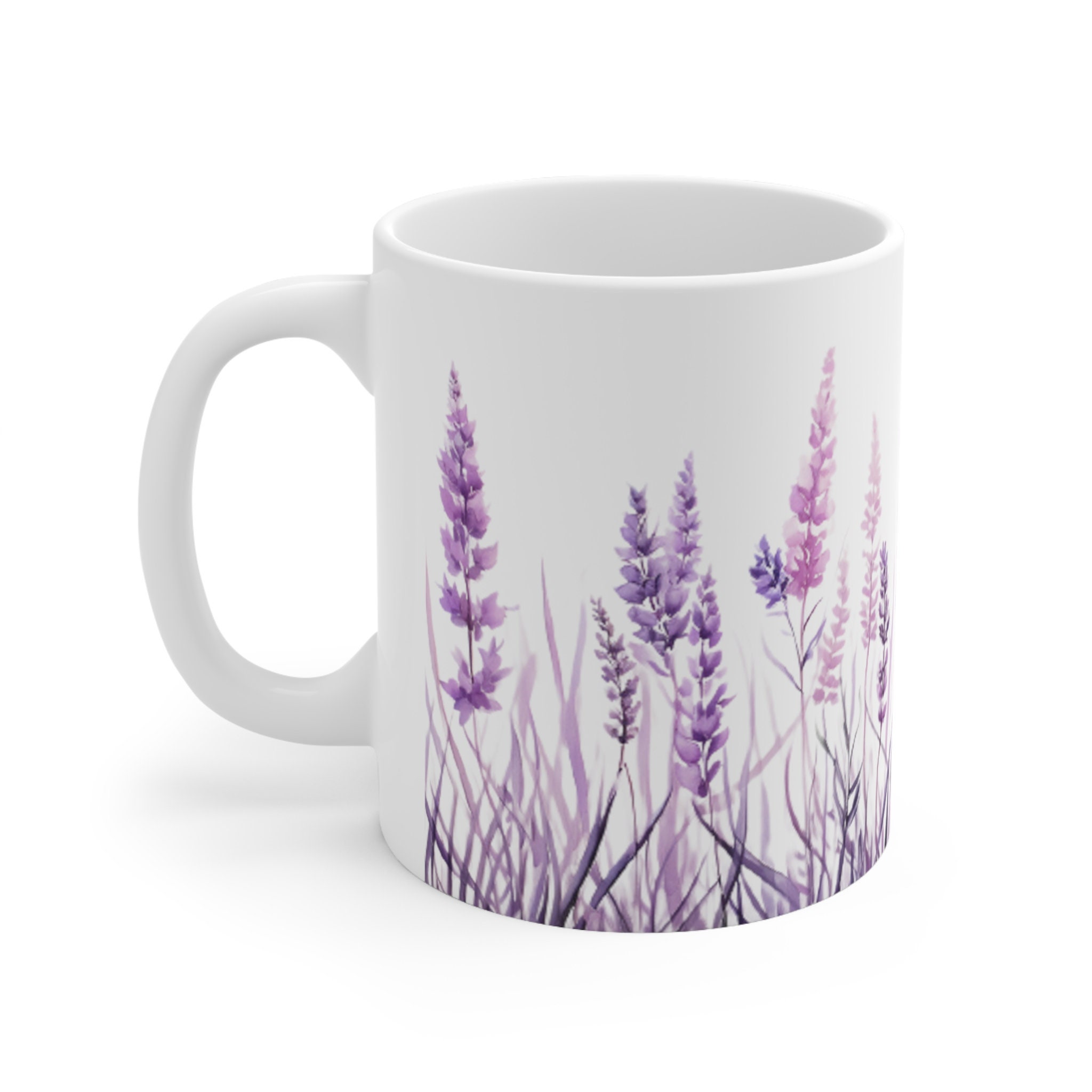 Lavender Coffee Mug, Lilac Floral Mug, Pressed Flower Mug, Cute ...