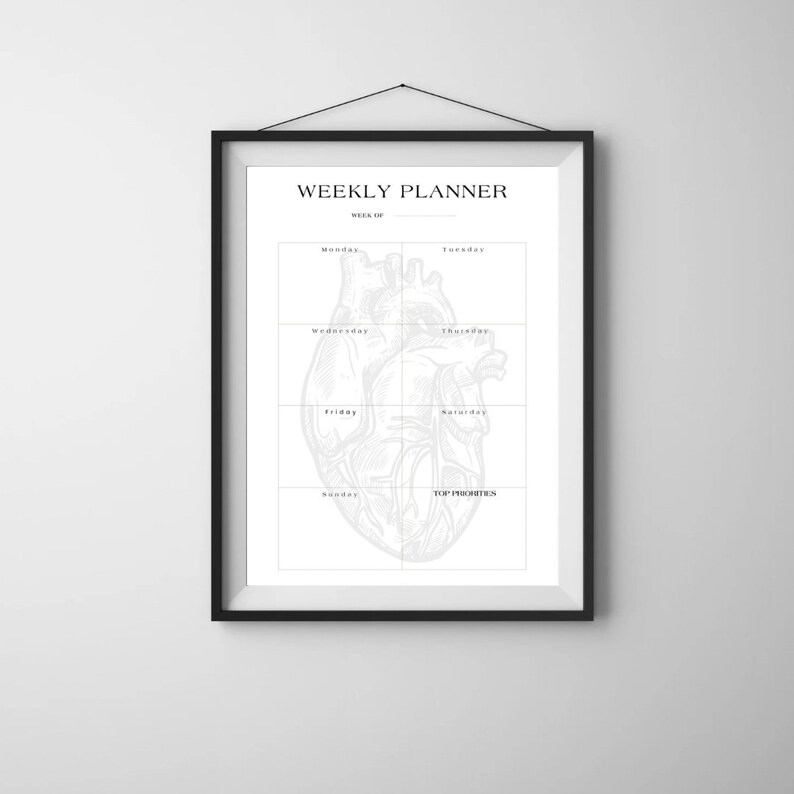 Medical Student Weekly Planner Bundle | 52 Unique Designs | A4 Black ...