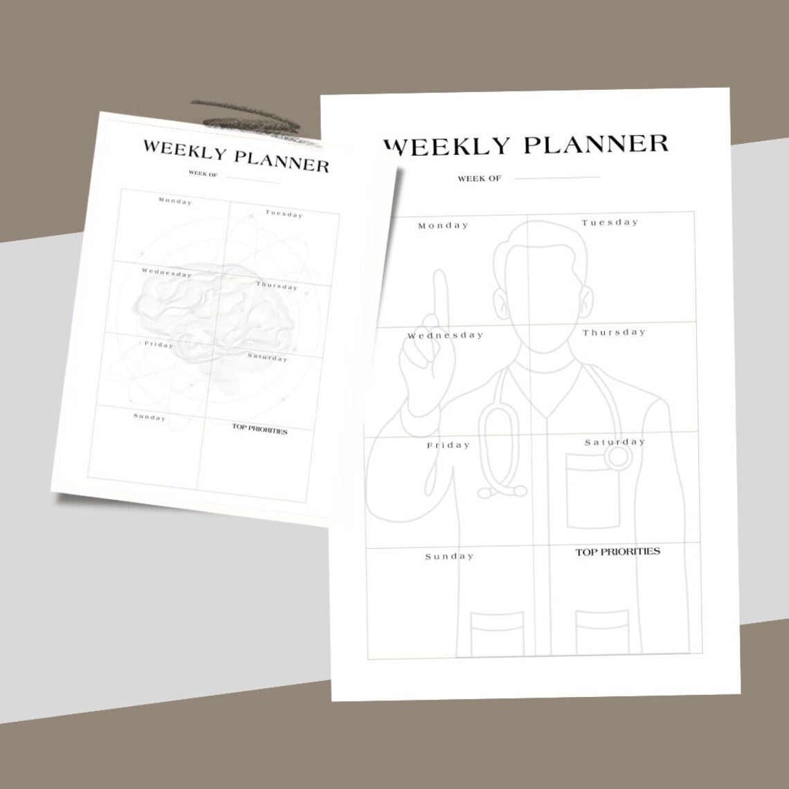 Medical Student Weekly Planner Bundle | 52 Unique Designs | A4 Black ...