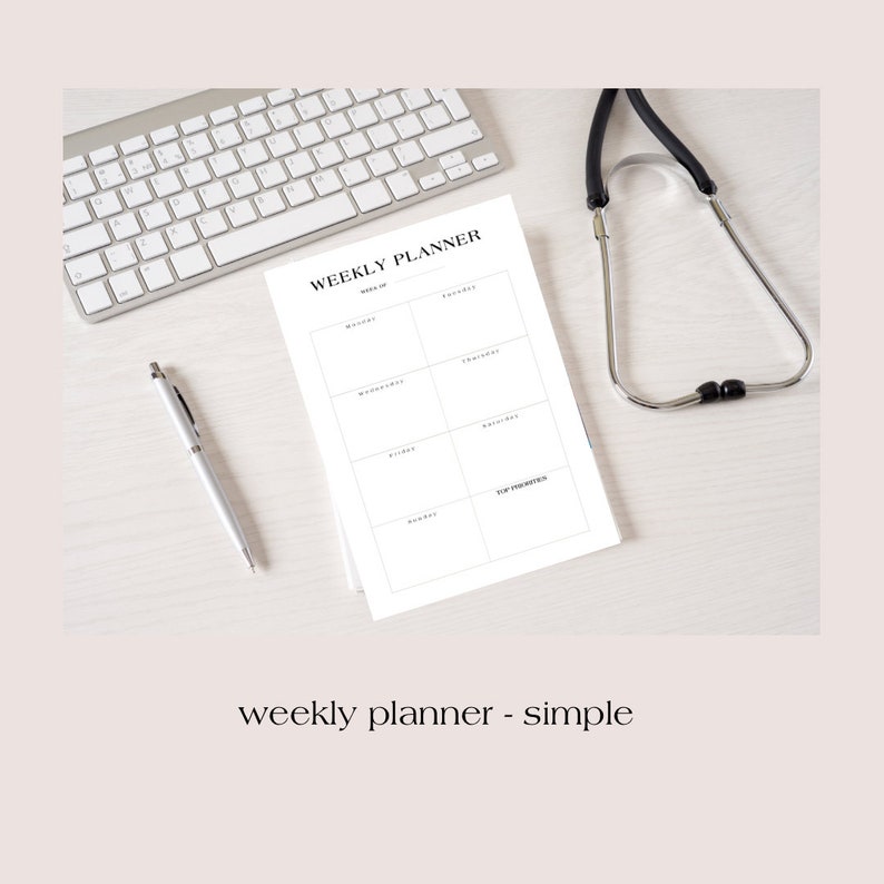 Medical Student Weekly Planner Bundle | 52 Unique Designs | A4 Black ...