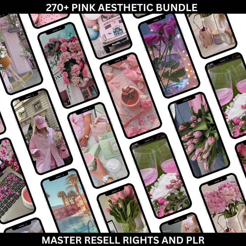 Pink Aesthetic Faceless Stock Images - 170+ DFY Content for Social ...