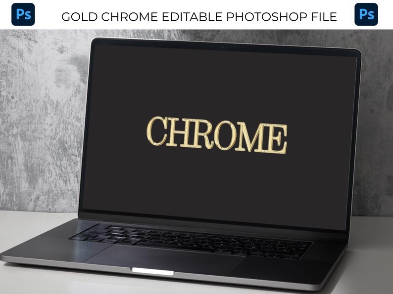 Editable Gold Chrome Photoshop Text Effect, Gold Text, Chrome Text ...